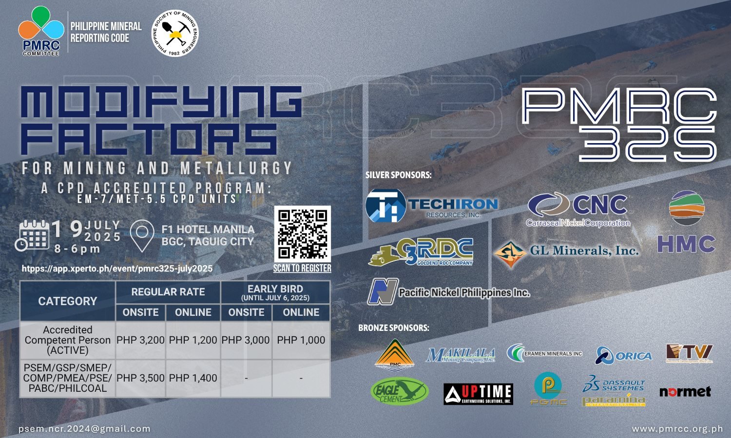 XPERTO | PMRC 325: Modifying Factors for Mining and Metallurgy